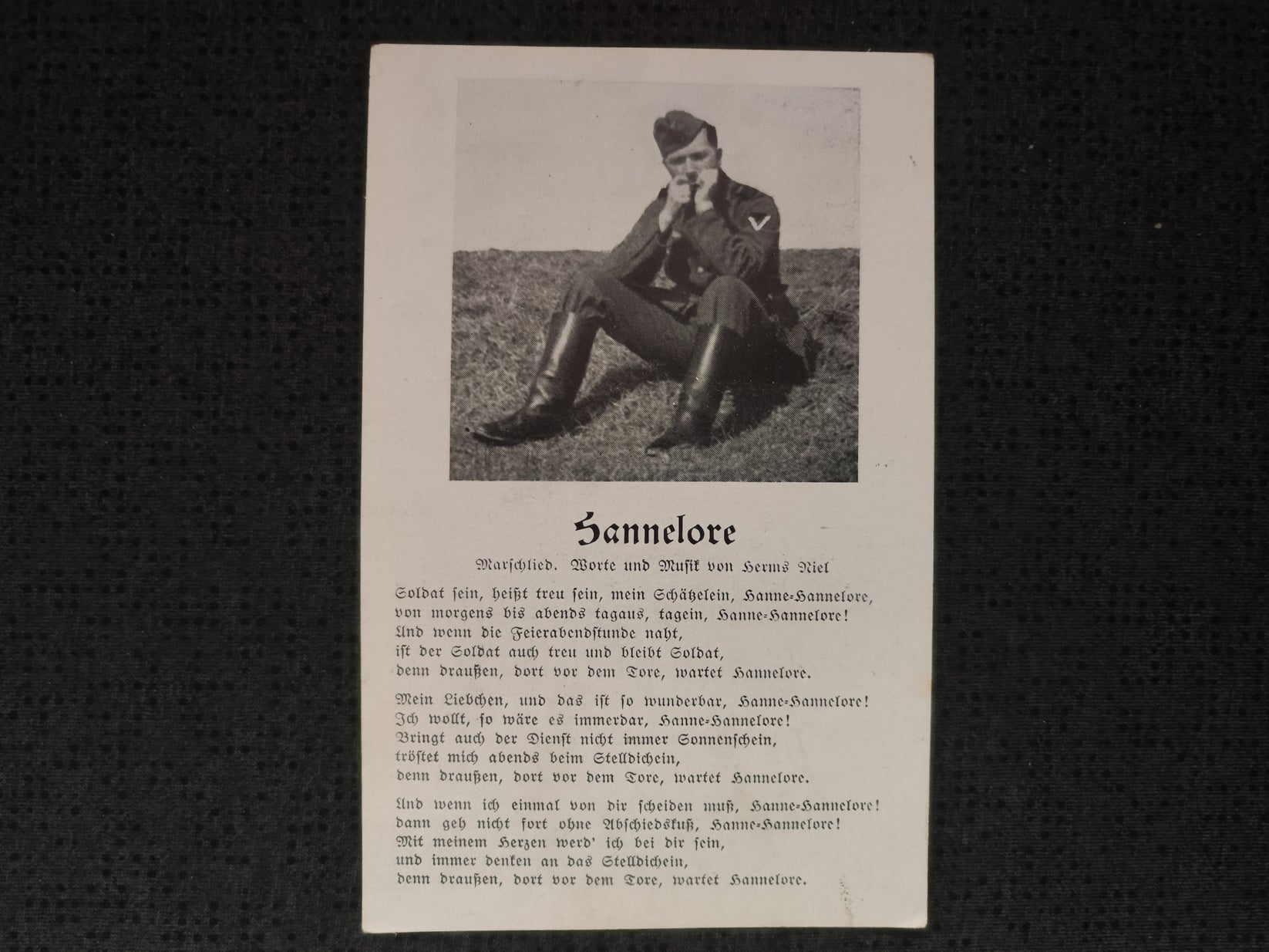 5 x Wehrmacht Liedtexte als Postkarte "Wolgastrand" " Hannelore" "La P ...